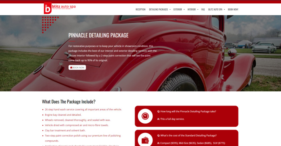 Pinnacle Detailing Package | Blitz Auto Spa Automotive Detailing Vancouver